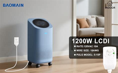 Baomain 7 5ft Lcdi Power Cord For Air Conditioners 120v 10a 1200w Nema 5 15p Plug