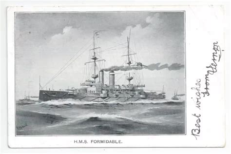 Hms Formidable Formidable Class Battleship Royal Navy Pc 1904 £1000