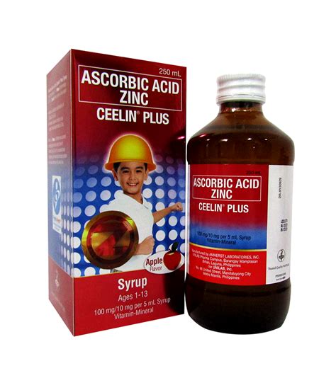 Ceelin Plus Ascorbic Acid With Zinc 100mg 10mg Syrup 250ml Apple