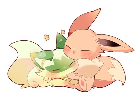 Eevee And Sprigatito Pokemon Drawn By Yupo0322 Danbooru