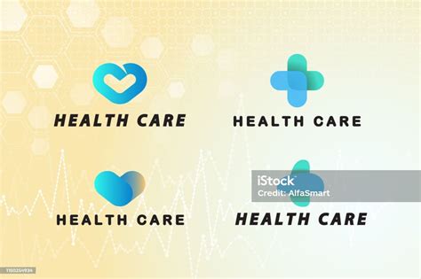 의학에 대 한 템플릿 로고입니다 구조 분자와 심장 박동 의료 배경에 설정 건강 관리 로고 로고에 대한 스톡 벡터 아트 및 기타