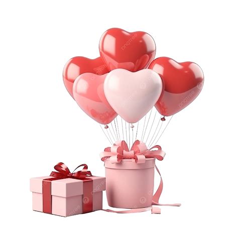 하트 모양 풍선 선물 상자로 해피 발렌타인 데이 장식 발렌타인 데이 선물 발렌타인 선물 하트 박스 Png 일러스트 및 이미지 에 대한 무료 다운로드 Pngtree