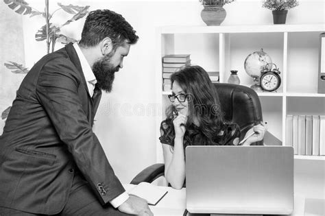 Interested In Flirting With Him Flirty Woman Make Eyes At Man In