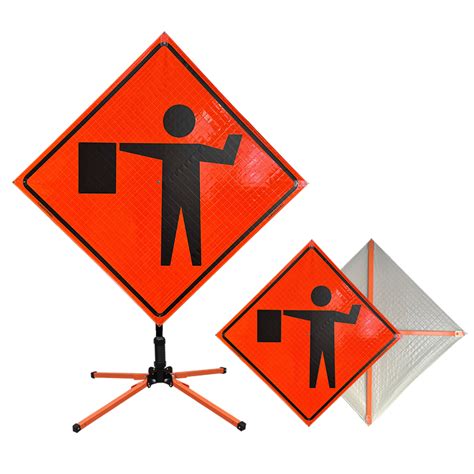 Flagger Ahead Sign Road Safety Manufacturing