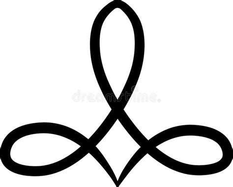 Continuous Black Lines Creating An Abstract Intertwined Symbol