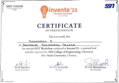 yugandran d on linkedin iot certificate roboram learning sriramnagarajan ssn