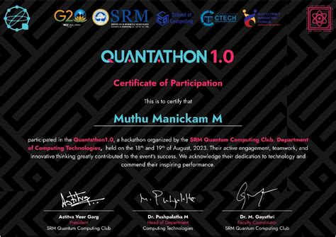 Muthu Manickam M On Linkedin Hackathon Quantumcomputing Teamcoordination