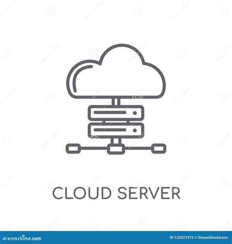 Cloud Server Linear Icon Modern Outline Cloud Server Logo Conce Stock Vector Illustration Of