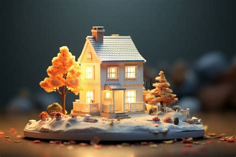 3d Tilt Shift Blurred Background Realistic Home Interior Generative Ai