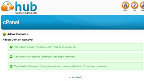 how to remove a domain from your cpanel web hosting hub