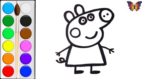 Как нарисовать СВИНКУ ПЕППУ мультик раскраска СВИНКА ПЕППА для детей Раскраски малышам Youtube