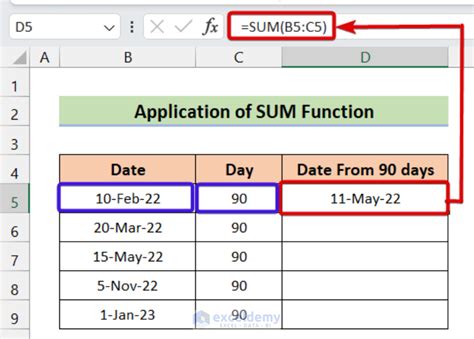 How To Calculate 90 Days From A Specific Date In Excel