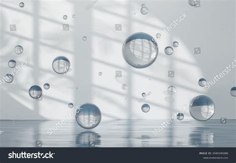 Empty Room Bubbles 3d Rendering Computer Stock Illustration 2040345086