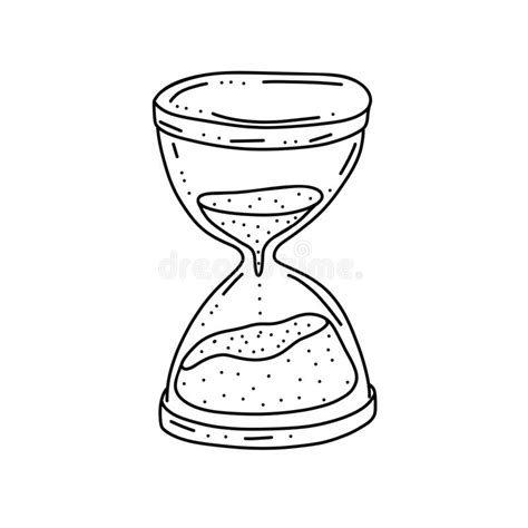 Hand Drawn Hourglasses In Doodle Style Isolated Vector Illustration
