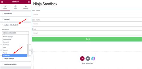 elementor integration with fluentcrm fluentcrm