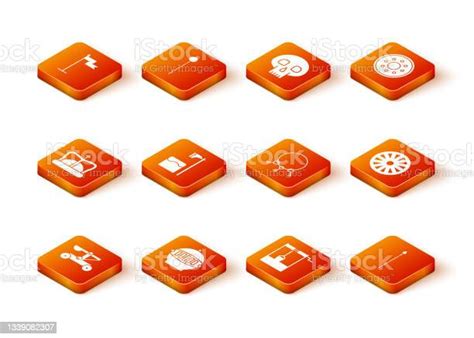 세트 투석기 촬영 돌 중세 철 헬멧 킹 크라운 실행자 도끼 나무 블록 잘 양동이 오래된 키 창과 나무 바퀴 아이콘 벡터 3차원 형태에 대한 스톡 벡터 아트 및 기타 이미지