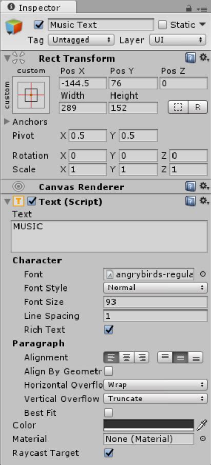 Creating Main Menu Creating Scenes Controllers Main Menu Canvas