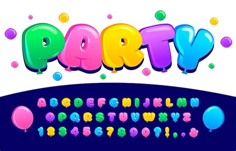 풍선 글꼴 디자인 발표 벡터 Freepik에서 무료 고품질 벡터를 다운로드하세요 Freepik