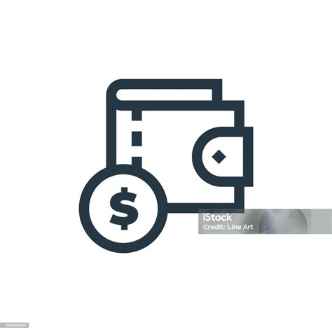 경제 컨셉에서 지갑 아이콘 벡터 지갑 편집 스트로크의 얇은 라인 일러스트 웹 및 모바일 앱 로고 인쇄 미디어에 사용하기위한 지갑