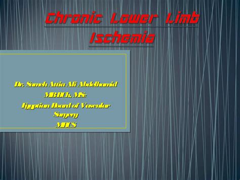 Chronic Lower Limb Ischemia Ppt