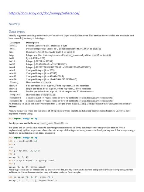 Num Py Pdf Integer Computer Science Array Data Structure