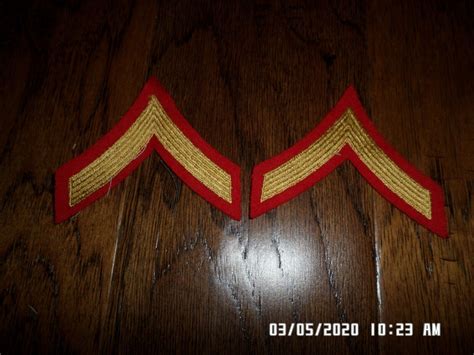 Marine Corps Private First Class Shoulder Patches Dress Blues Uniform