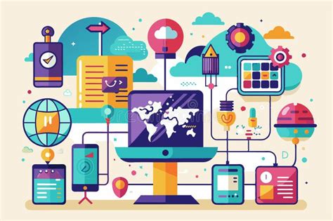 An Illustration Depicting Interconnected Devices And Cloud Computing Showcasing A Global