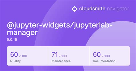 Jupyter Widgetsjupyterlab Manager 5015 Npm Package Quality Cloudsmith Navigator