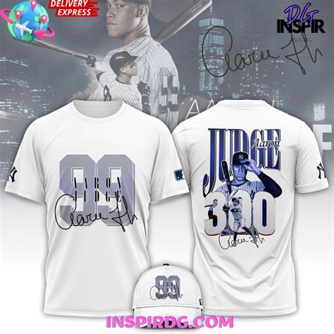 Aaron Judge Signature No 300 For No 99 White T Shirt Inspirdg