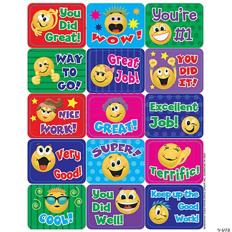Eureka Emoticons Success Stickers 120 Per Pack 12 Packs