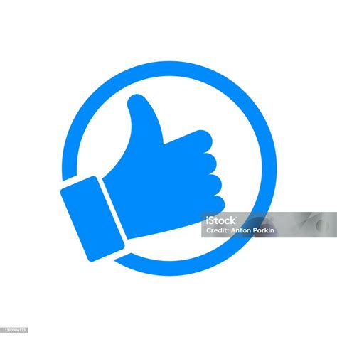 흰색 배경에 격리 된 파란색 엄지 손가락 아이콘 버튼처럼 소셜 미디어 아이콘입니다 벡터 일러스트레이션 엄지손가락을 위로에 대한 스톡 벡터 아트 및 기타 이미지 Istock