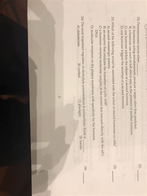 Solved 22 22 Permissiveness Occurs When A Hormones Acting