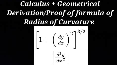 Derivation Of Radius Of Curvature Engineering Mathematics Youtube