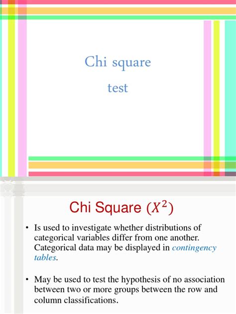 Chi Square Test Chi Squared Distribution Chi Squared Test