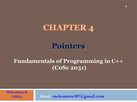 C Computer Language Chapter 4 Pointerspdf