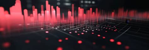 Abstract Data Visualization With Red Bars And Glowing Dots A Futuristic Abstract Data