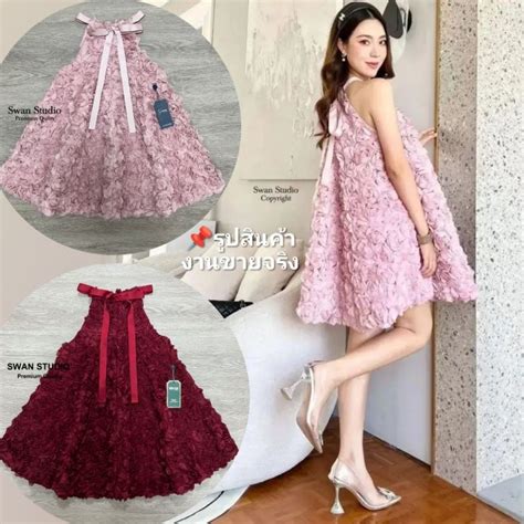 Swan Shop แฟชั่นกางเกงยีนส์เอวสูง ขากระบอกใหญ่ วินเทจ ผ้ายีนส์แท้ รุ่นกระเป๋าแปะด้านหน้า ทรงสวย