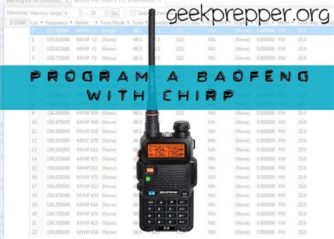 How Program A Baofeng UV R With CHIRP Software
