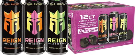 Reign Zero Sugar Orange Dreamsiclereignbow Sherbetwhite Gummy Bear