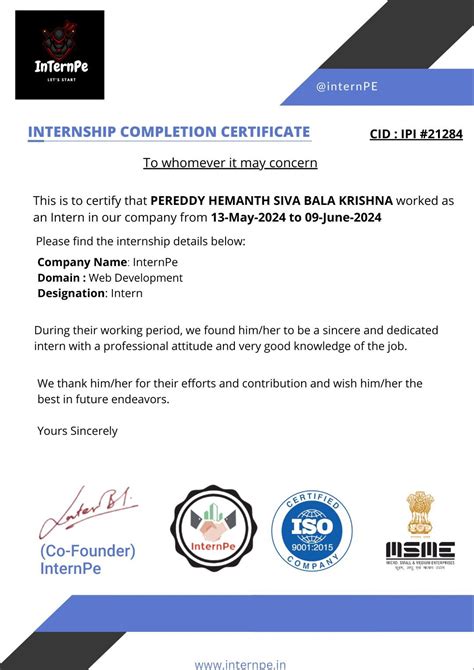 Hemanth Pereddy On Linkedin Internship Internpe Webdevelopment Todoapp Taskmanagement