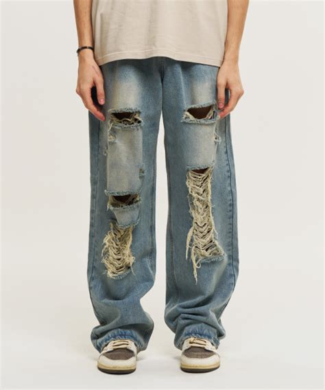 디스트로이드 워싱 데님 팬츠 라이트 블루 최저가 검색 최저가 42900원 할인 알림