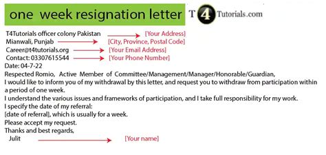 How To Write Two Week Resignation Letter T4Tutorials Com