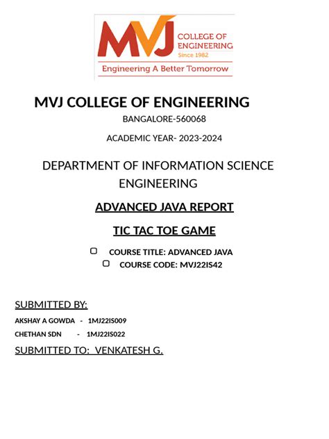 Tic Tac Toe Report Pdf Java Programming Language Computing