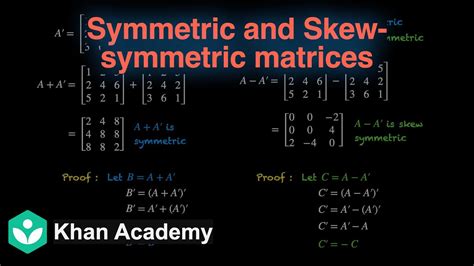 Symmetric And Skew Symmetric Matrices Matrices Grade 12 Math