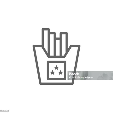 감자 튀김 미국 아이콘입니다 7 월 4 일 아이콘의 요소입니다 웹 사이트 디자인 및 개발 앱 개발을 위한 얇은 라인 아이콘 프리미엄 아이콘 7월 4일에 대한 스톡 벡터 아트