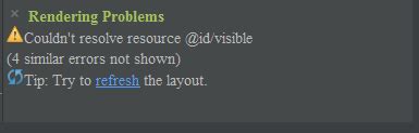 Xml Rendering Problems Id Visible Android Studio Stack Overflow