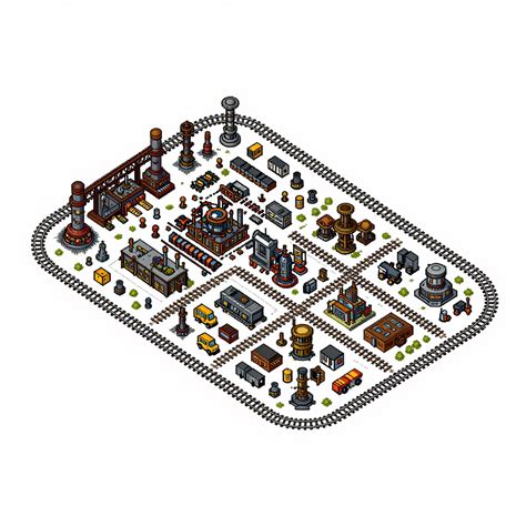 Top Down Steampunk Train Sprites For Video Game No Background Set Of
