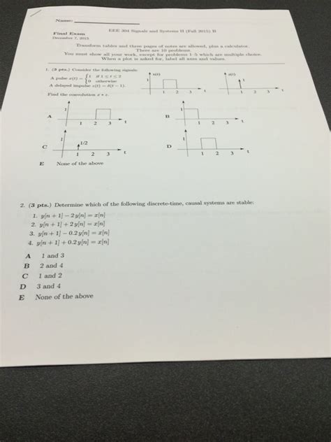 Solved Consider The Following Signals A Pulse X T If Chegg
