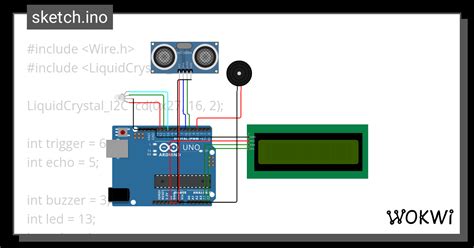 C Ultrasonic Buzzer Led Lcd Copy Wokwi ESP STM Arduino Simulator