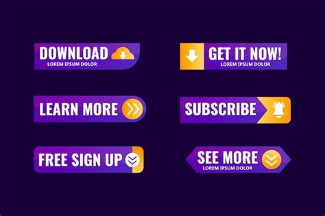 Premium Vector Free Vector Gradient Call To Action Buttons Pack